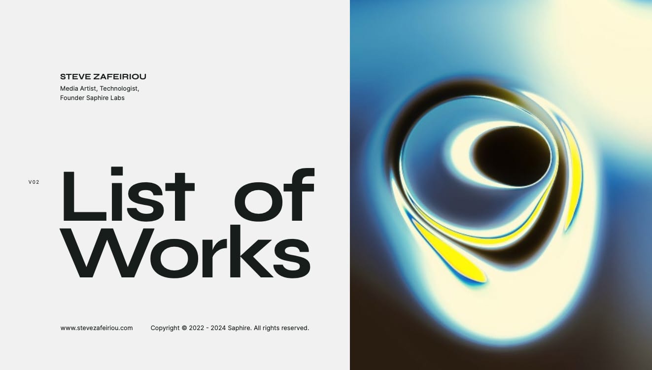 List of works | Steve Zafeiriou