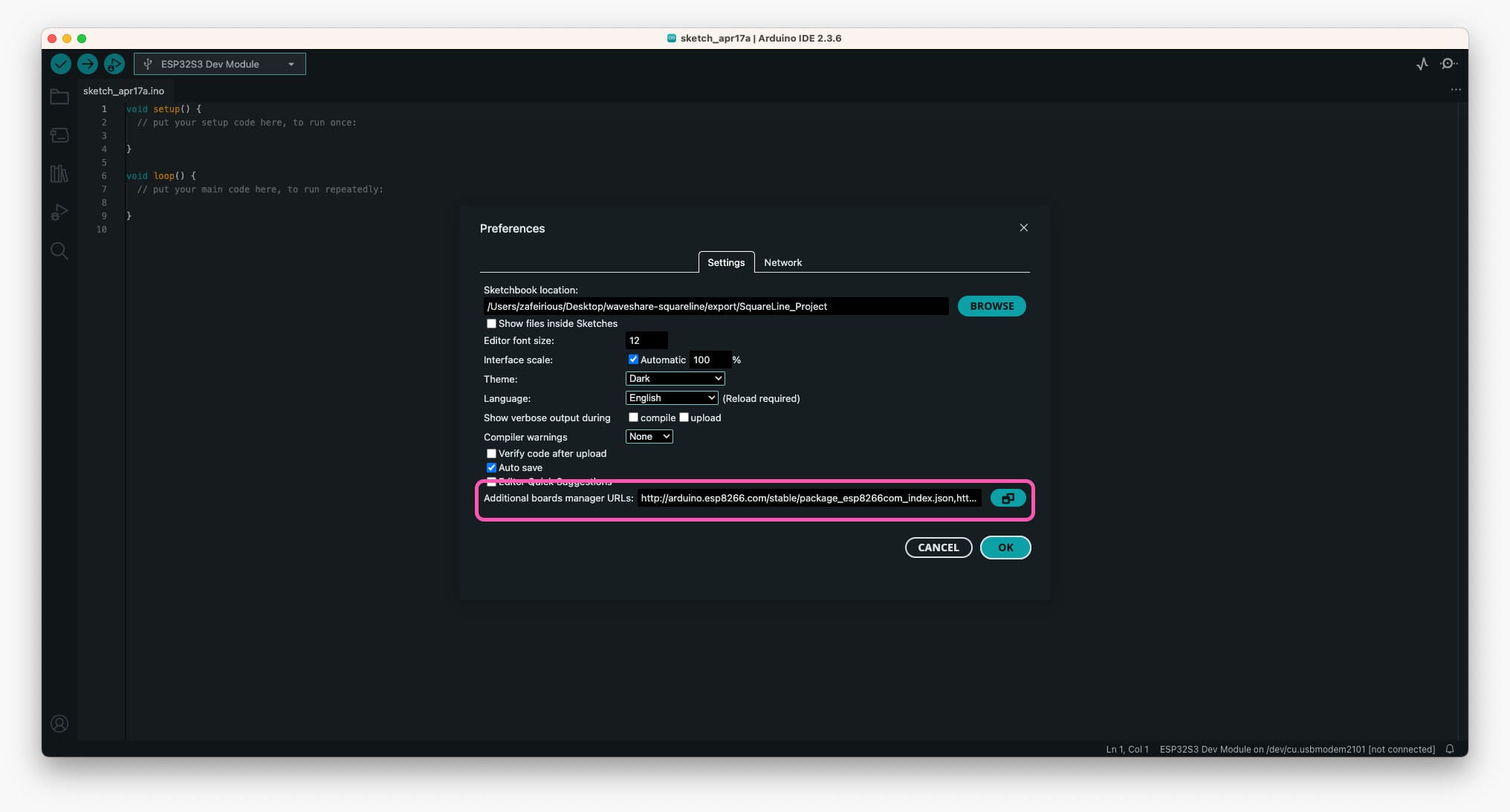 Waveshare ESP32-S3 1.69 Display Setup Guide (2025): Arduino IDE, Power ...